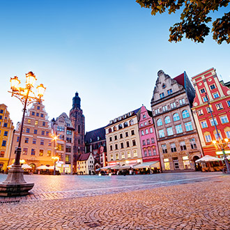 Plein met gebouwen in Polen